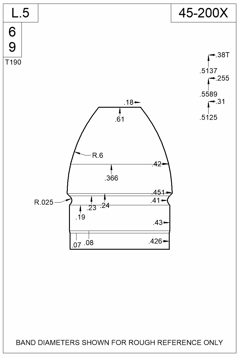 colt .451 gas check bullet